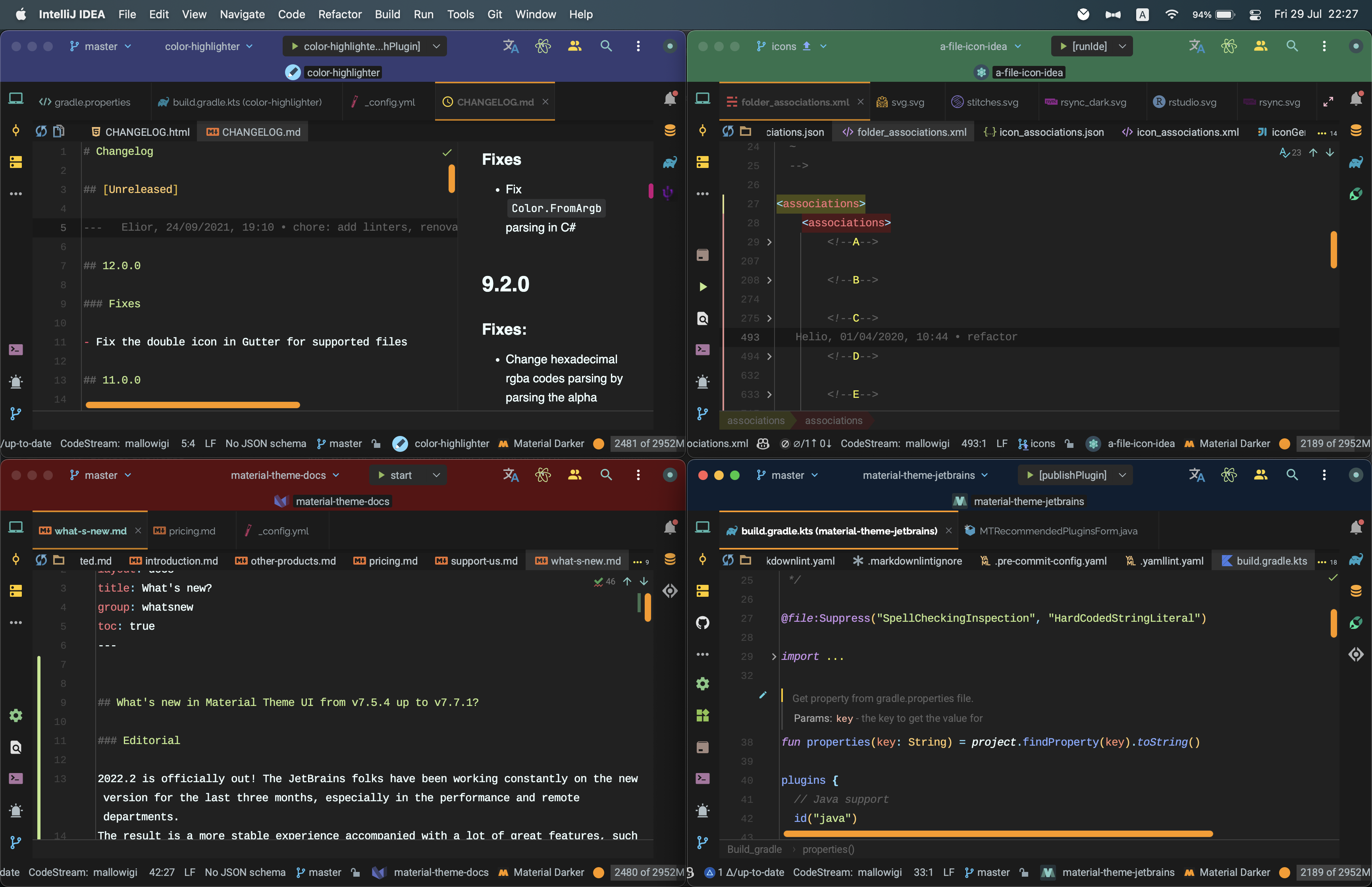 Project Frame Settings - Material Theme UI Documentation