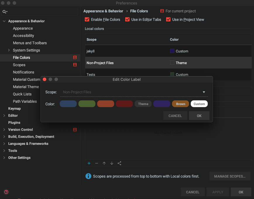 Excluded Files Colors - Material Theme UI Documentation