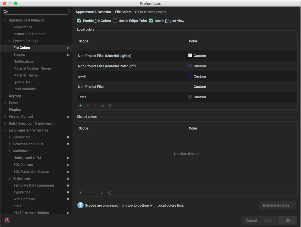Excluded Files Colors - Material Theme UI Documentation