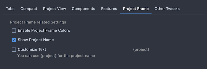 Project Frame Settings - Material Theme UI Documentation