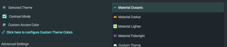 Main Settings - Material Theme UI Documentation