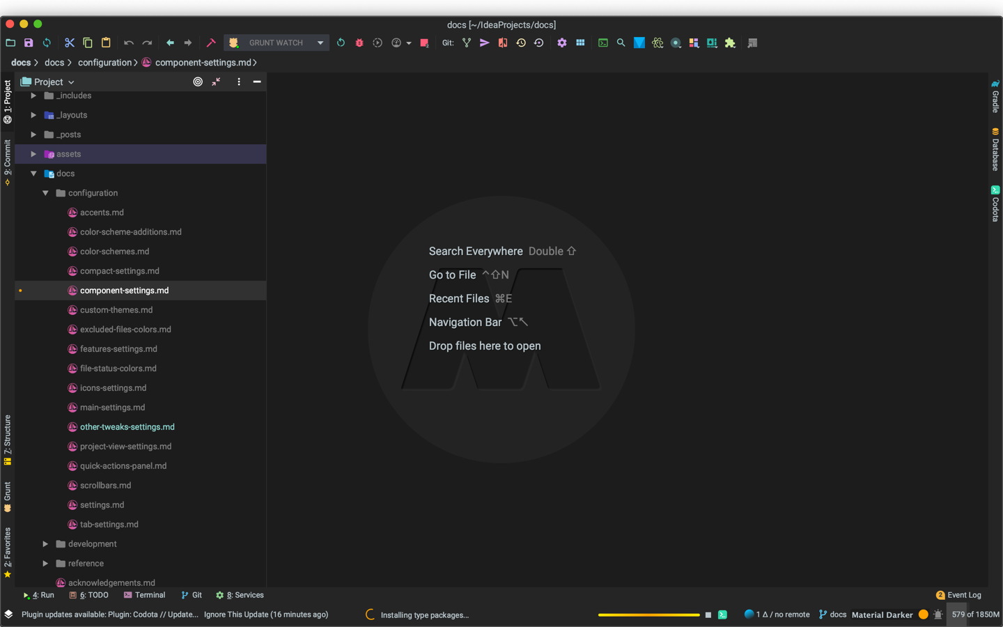 Feature Settings - Material Theme UI Documentation