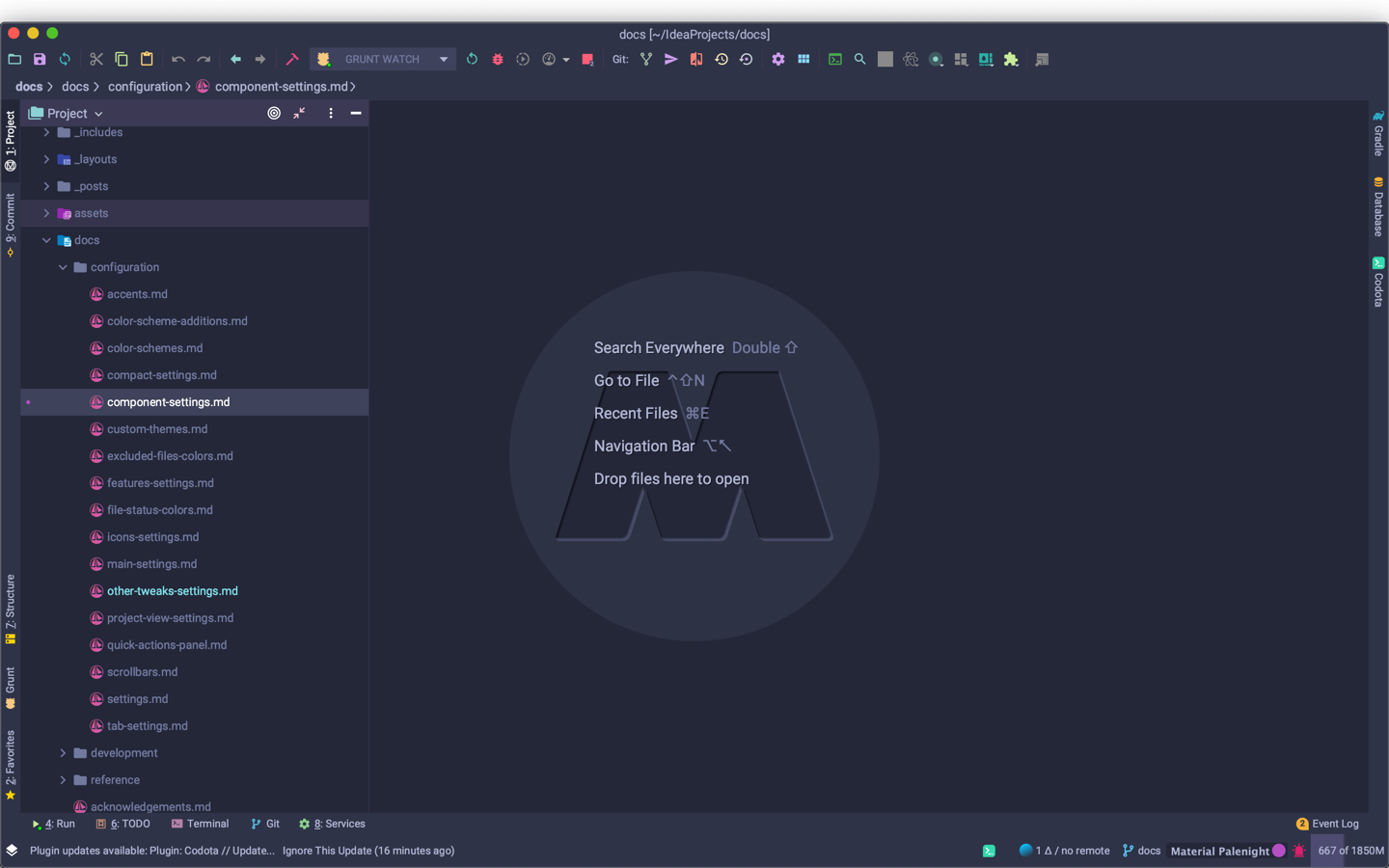Feature Settings - Material Theme UI Documentation